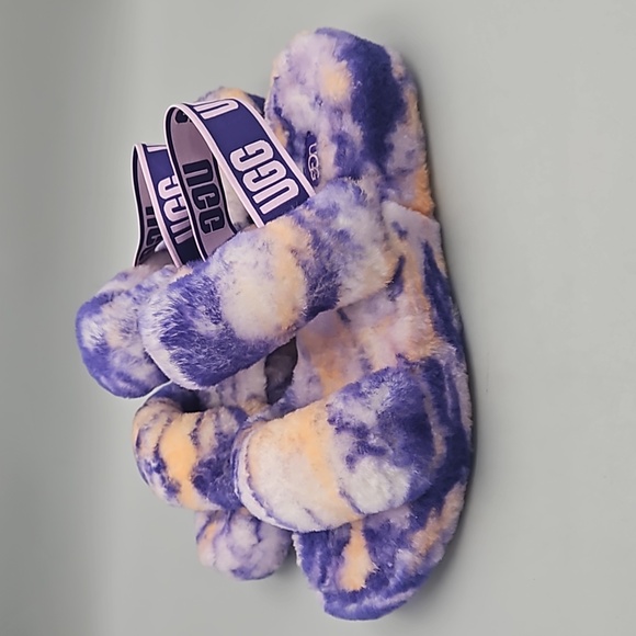 UGG | Shoes | Tye Die Purple Ugg Fluff Yeah Shearling Slingback ...